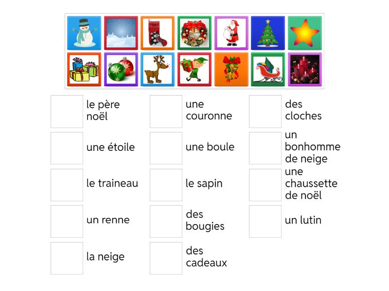 Le vocabulaire de Noël. - Apparier