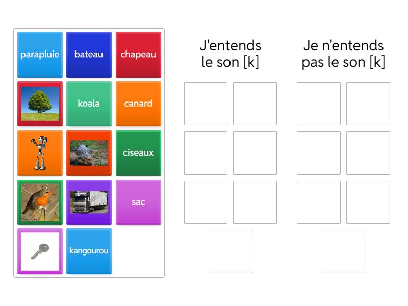 Le son "k" - Group sort