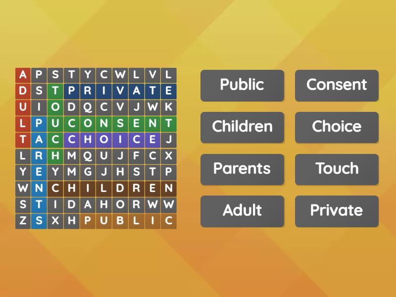 Consent and Touch - Wordsearch