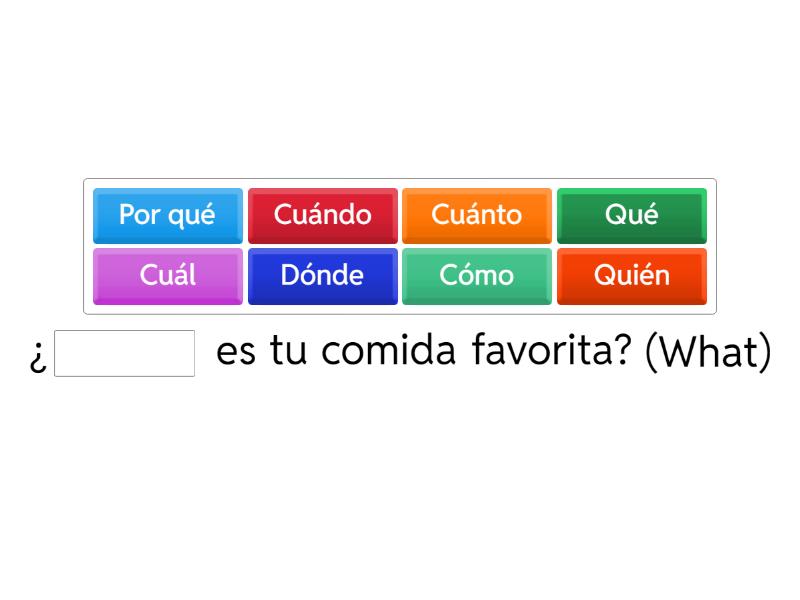 Interrogative pronouns in Spanish - Complete a frase