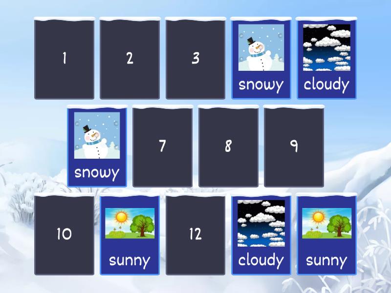 Weather Memory Game - Matching pairs