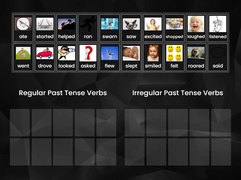 Regular and Irregular Past Tense Verbs - Group sort