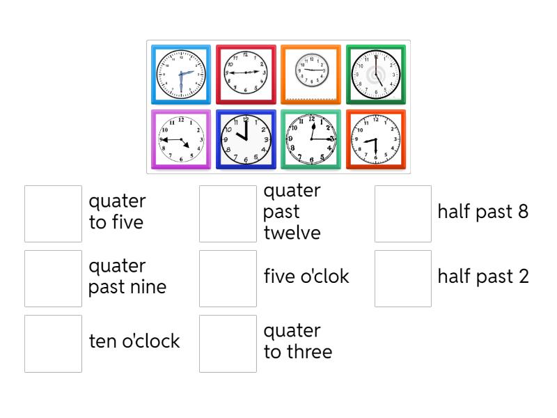 telling time - Match up