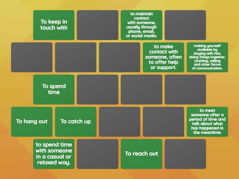 Friendship Phrasal Verbs - Matching pairs