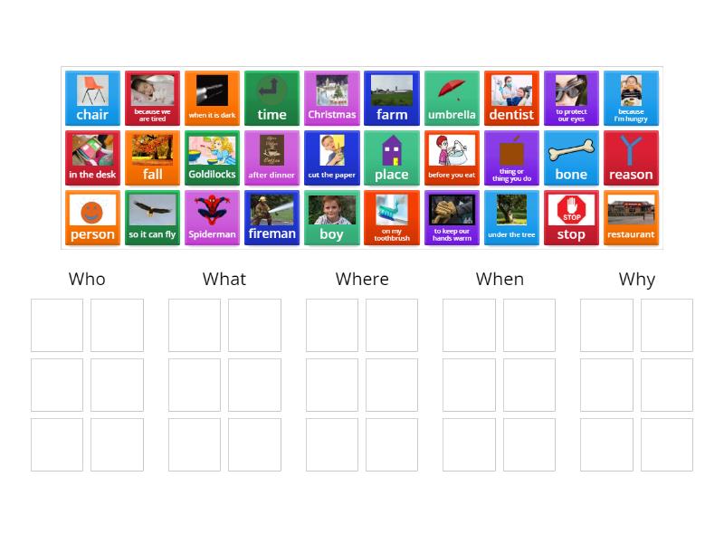 WH questions sort - Group sort