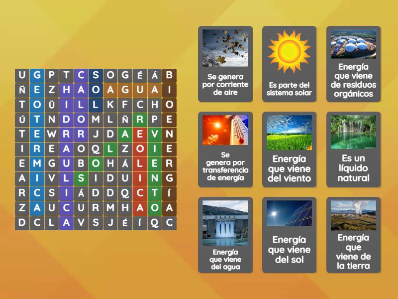 Energias renovables - Sopa de letras