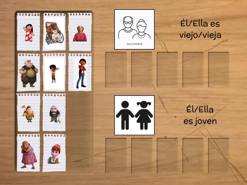 Adjetivos de apariencia 4 (Él/Ella..) - Ordenar por grupo