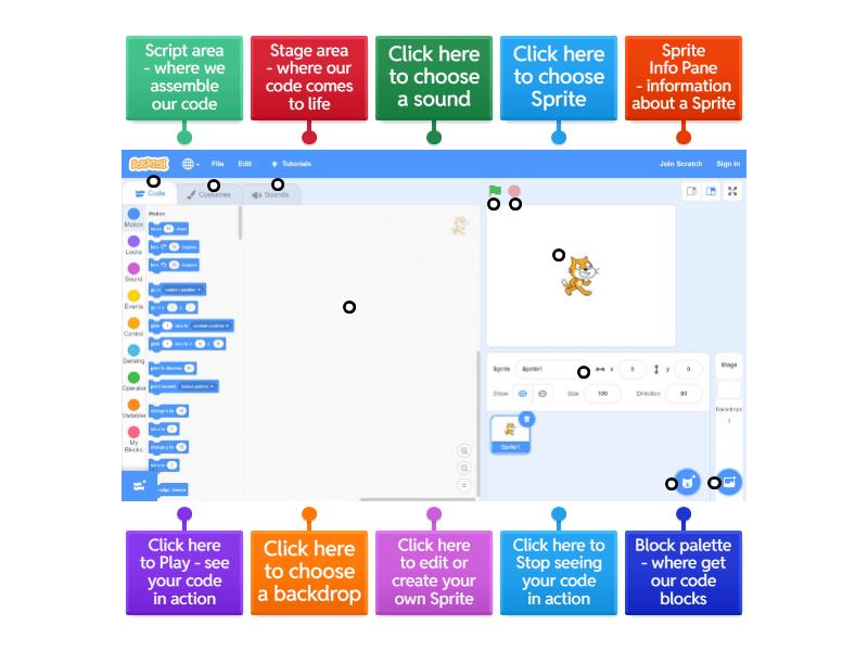 Identify Scratch Interface - Labelled diagram