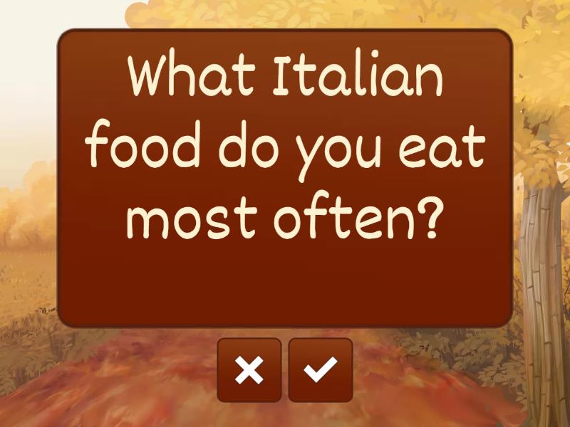 Italian food - Speaking - Flash cards