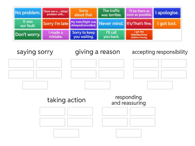 Speakout B1 unit 2c - Functional language - Group sort