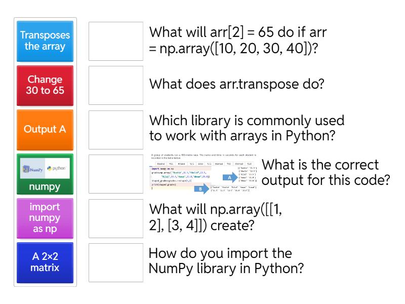 Numpy Array - Match up