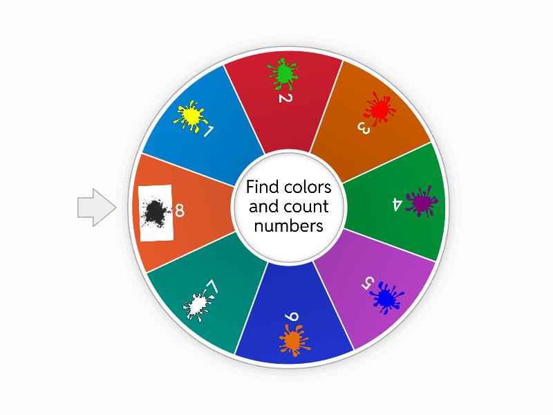 Find colors and count numbers. - Spin the wheel