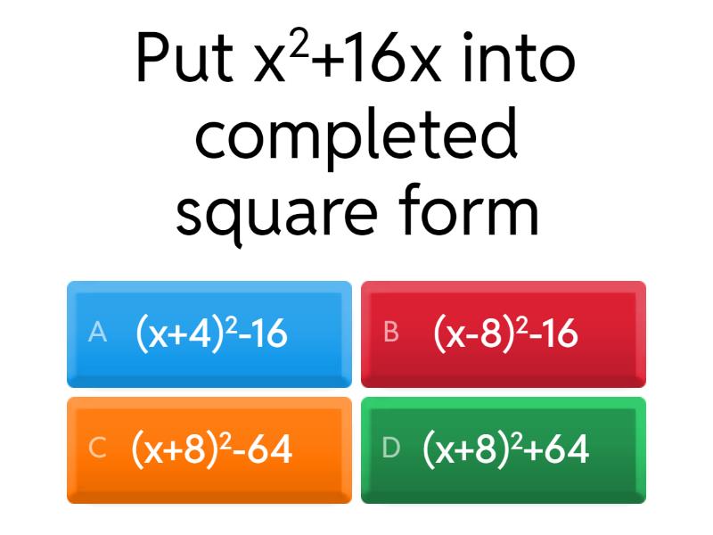 Completing the square - Quiz