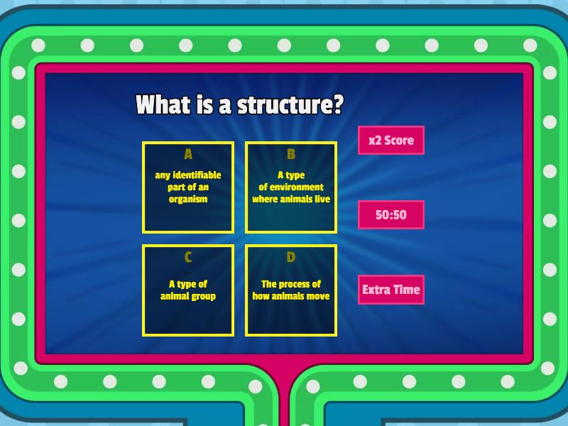 Structures of a Crayfish - Gameshow quiz