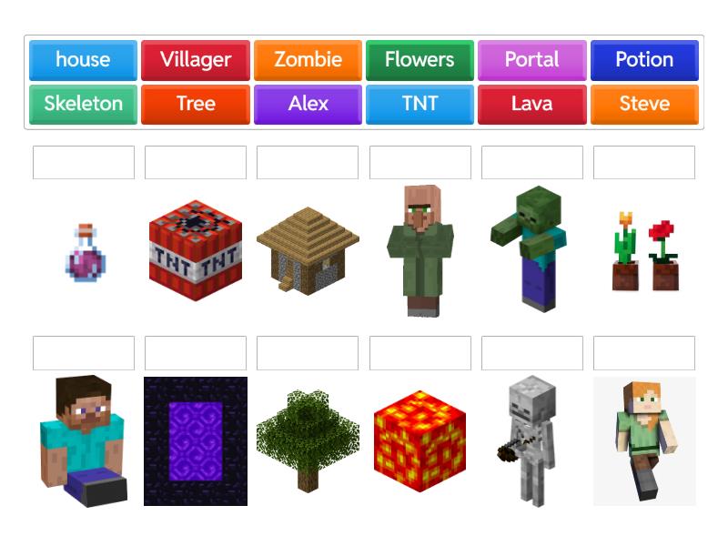 Minecraft - vocabulary preschool - Match up