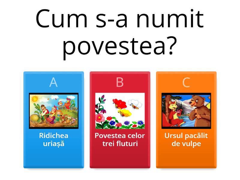 Povestea celor trei fluturi - Quiz