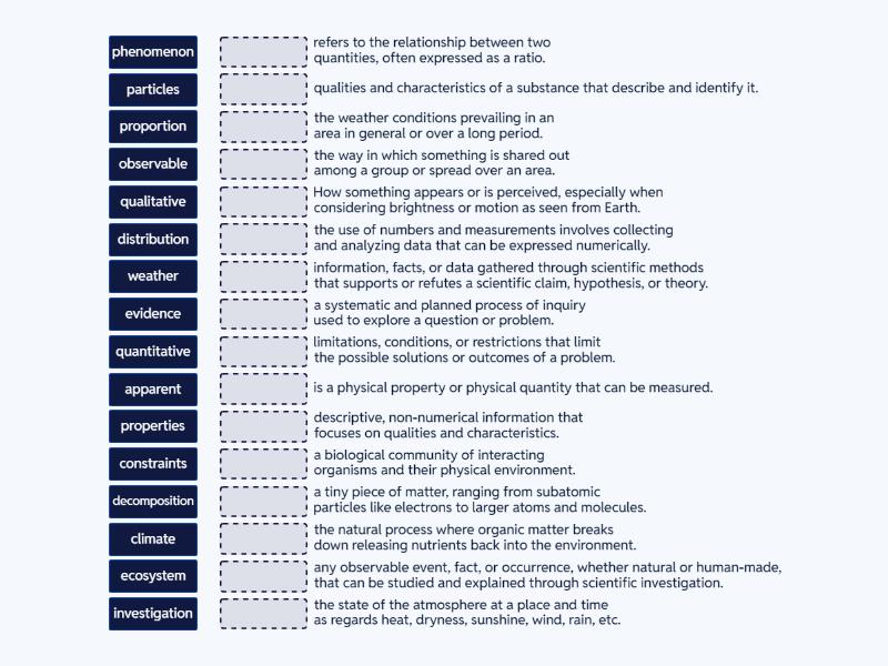 CAST TEST PREP - Match up