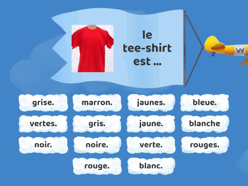 les vêtements et les couleurs - Find the match