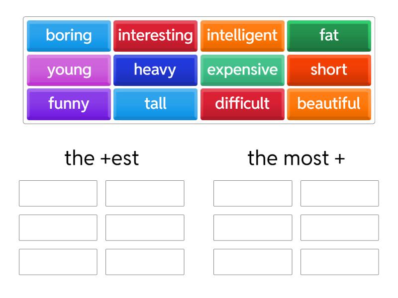 Superlatives-est and the most - Group sort