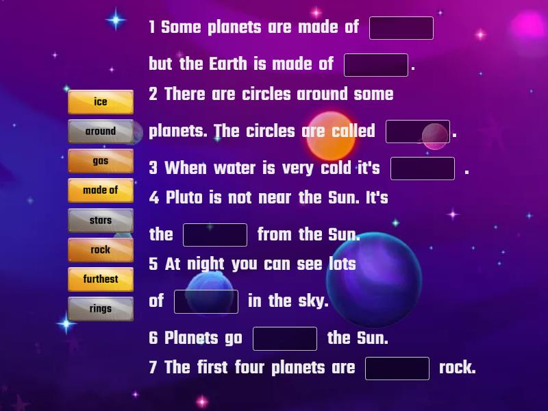 Planets - Complete the sentence