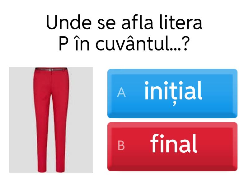 Litera P clasa pregatitoare - Quiz