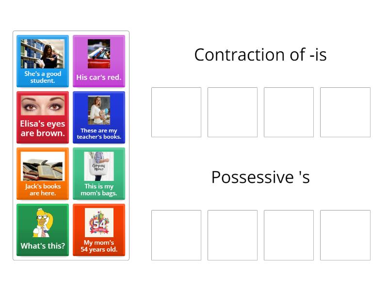 Possessive 's or contraction of -is? - Group sort