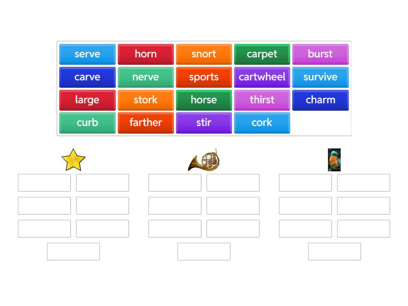 Bossy-R word sort - Group sort