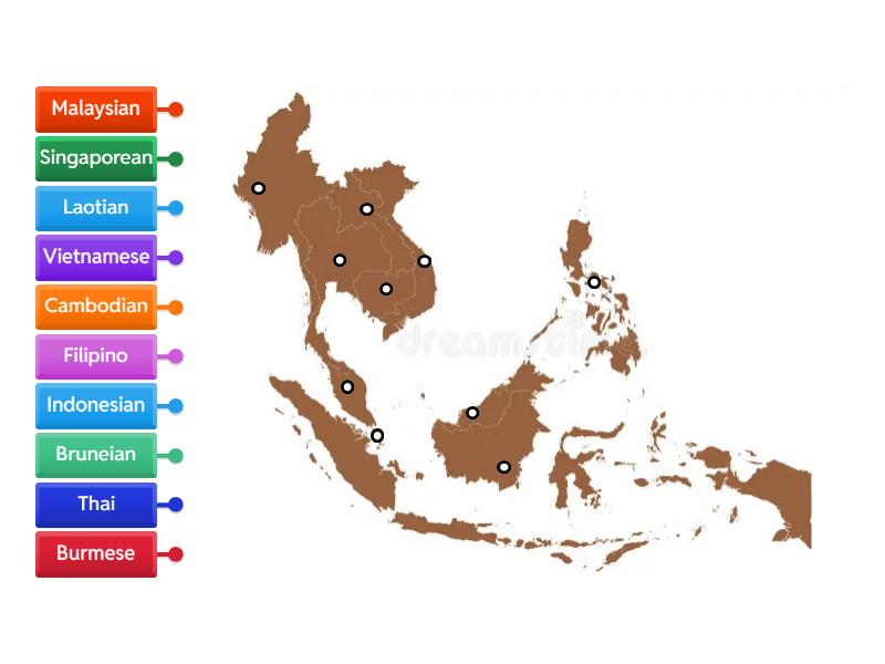 Southeast Asian Nationalities - Labelled diagram