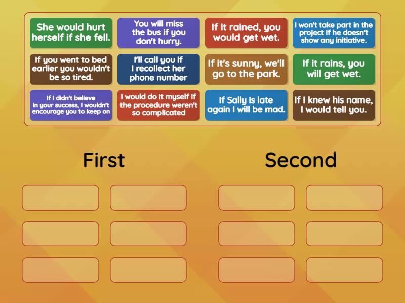 First and Second Conditional - Group sort