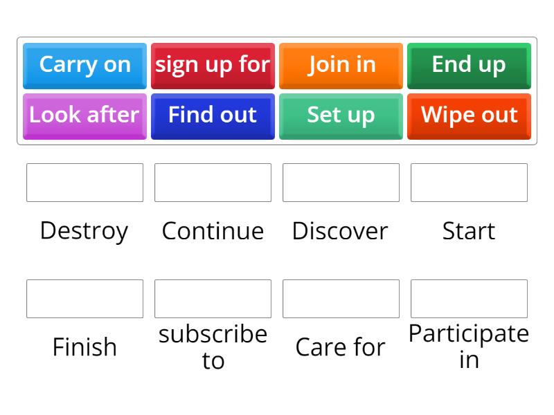 Phrasal verbs - Match up