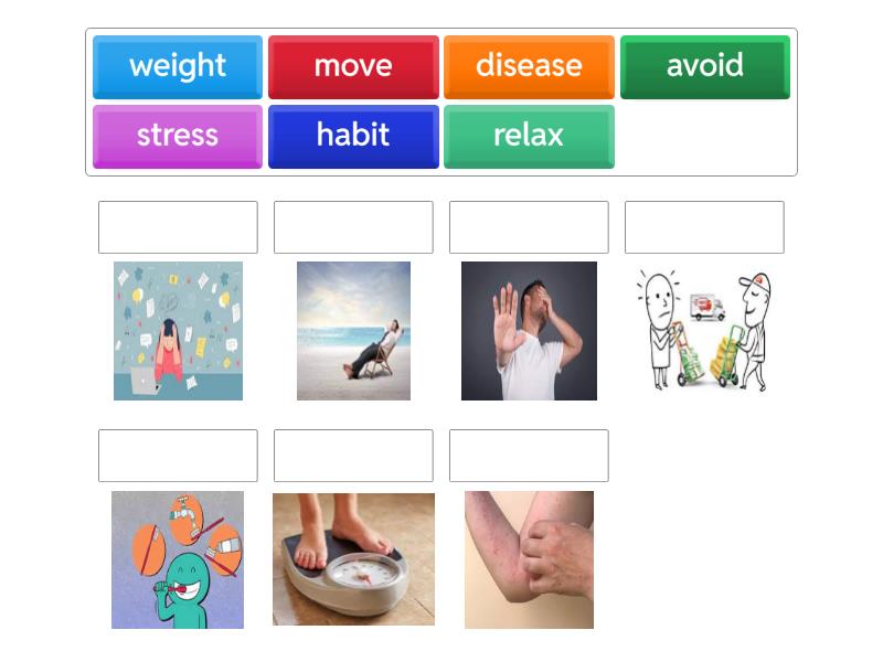 HEALTHY HABITS words - Match up