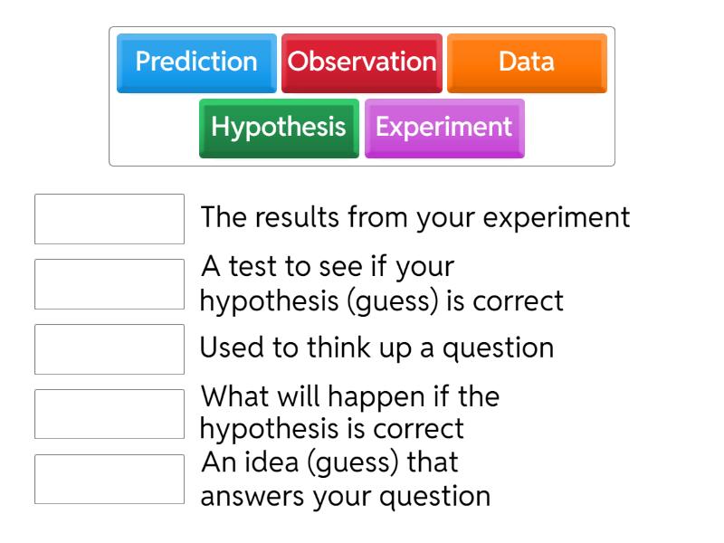 The 5 steps of the scientific method - Match up