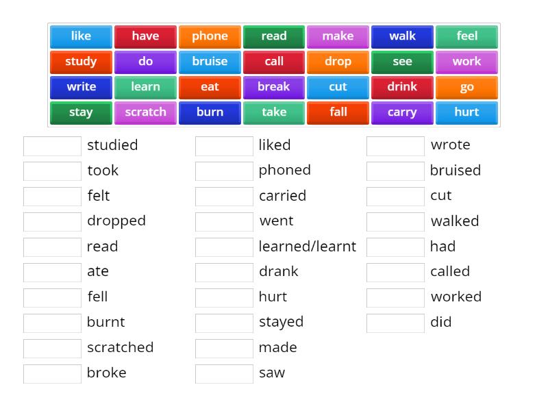 BRAINY 6, UNIT 6, Past Simple verbs - Match up