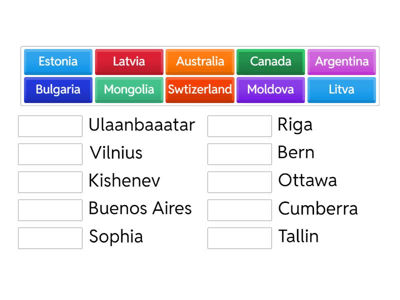 GEOGRAPHY - Match up