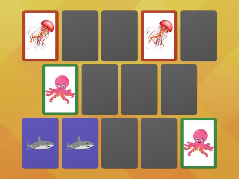 Sea Animals Game - Matching pairs