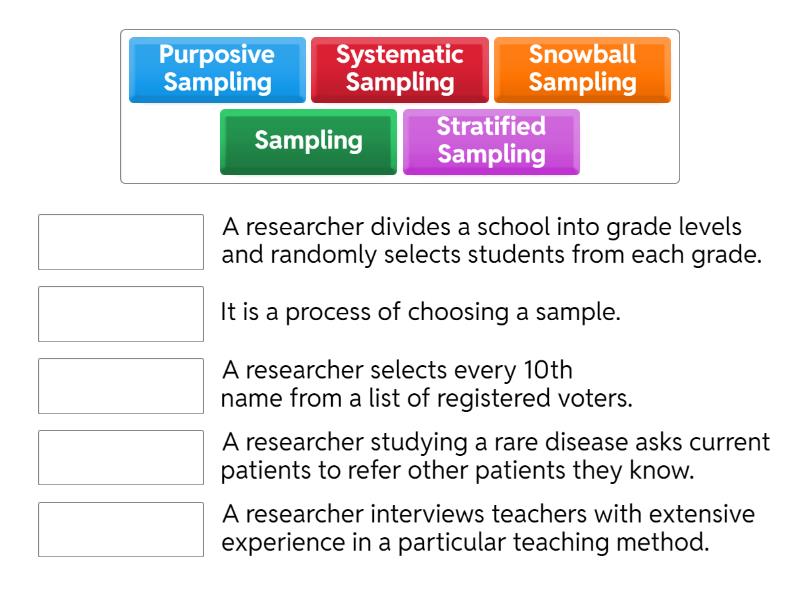 SAMPLING METHOD - Match up