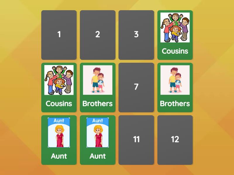Memory game - Family - Matching pairs