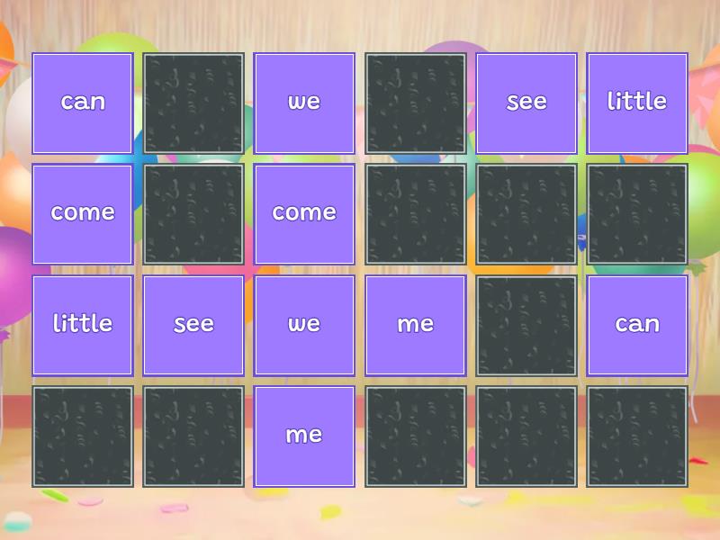 sight word 2 - Matching pairs