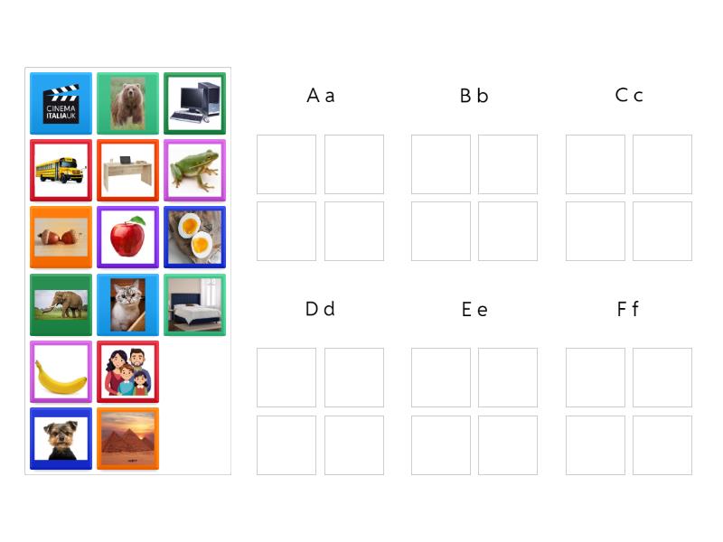 A B C D E F - Ordenar por grupo