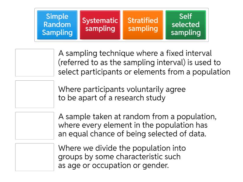 Sampling Methods - Match up