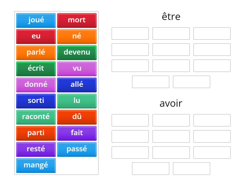 Passé composé - Group sort