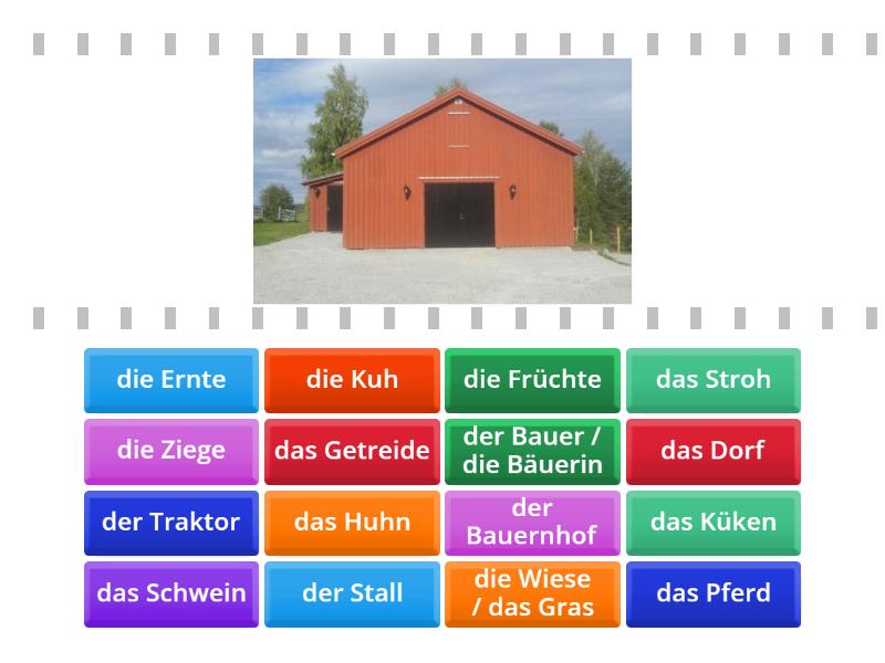 Bauernhof - Wortschatz - Find the match