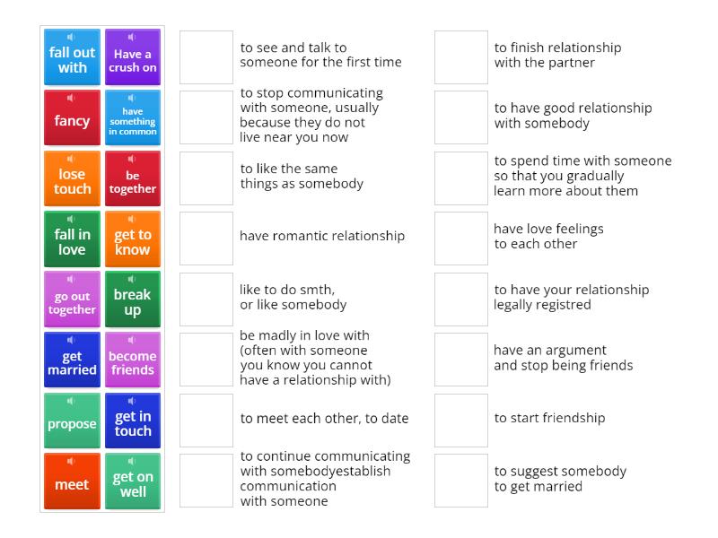 EF B1 unit 5B Relationships vocabulary part 2 - Match up