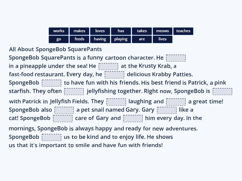 SpongeBob - Complete the sentence