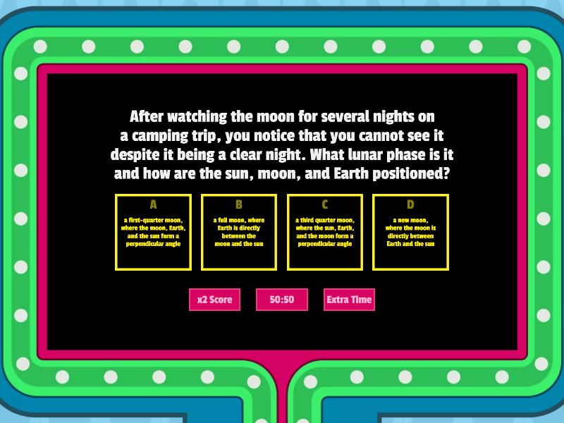 Moon Phases Review - Gameshow quiz