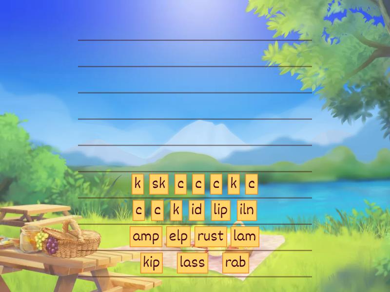 Initial /k/ Sound Word Builder - Word magnets