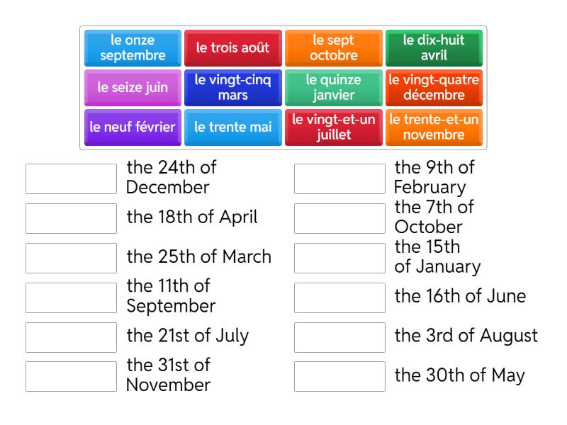 French dates - Match up