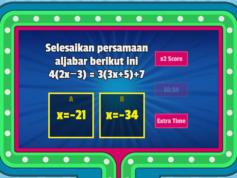 LATIHAN SOAL ALJABAR - Gameshow quiz