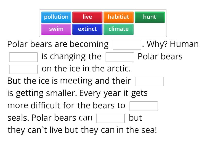 Polar bears - Complete the sentence