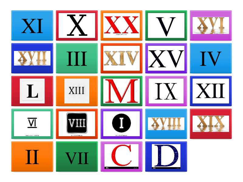 numeros romanos - Flip tiles